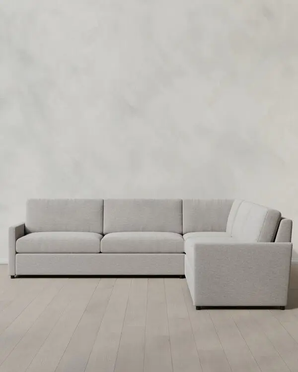 Quince Brennan L Sectional In Performance Basketweave - Fog