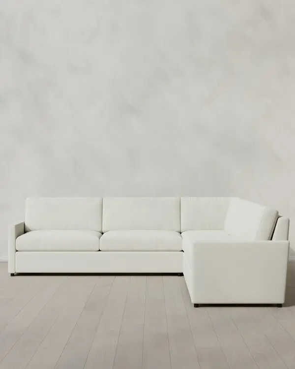 Quince Brennan L Sectional In Performance Basketweave - Ivory