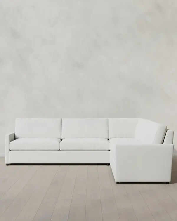 Quince Brennan L Sectional In Performance Basketweave - Snow