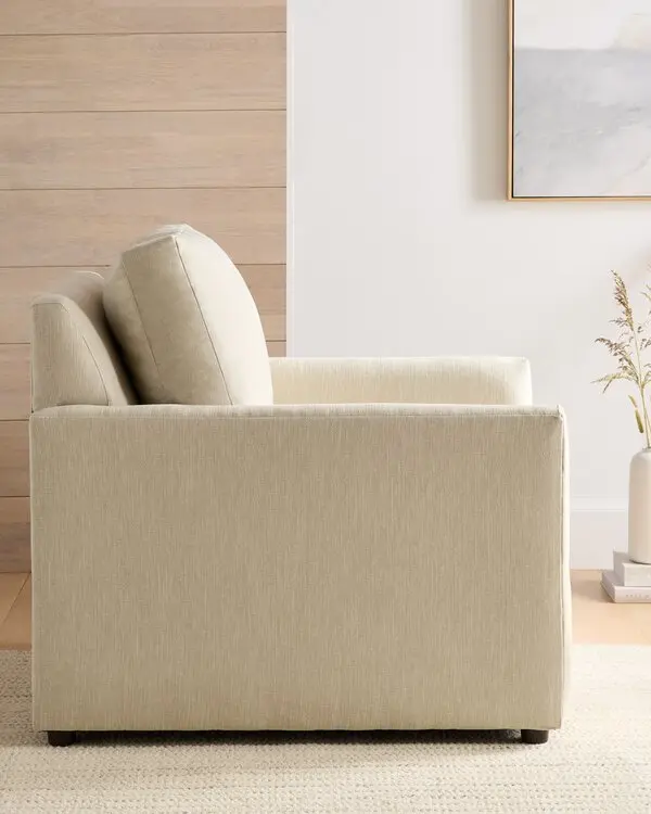 Quince Brennan Accent Chair In Performance Basketweave - Flax