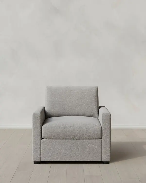 Quince Brennan Accent Chair In Performance Basketweave - Fog