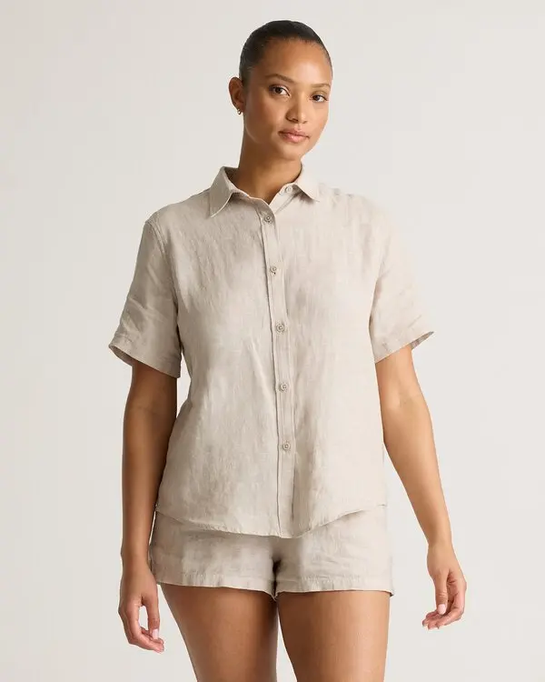 Quince 100% European Linen Shorts Pajama Set - Flax
