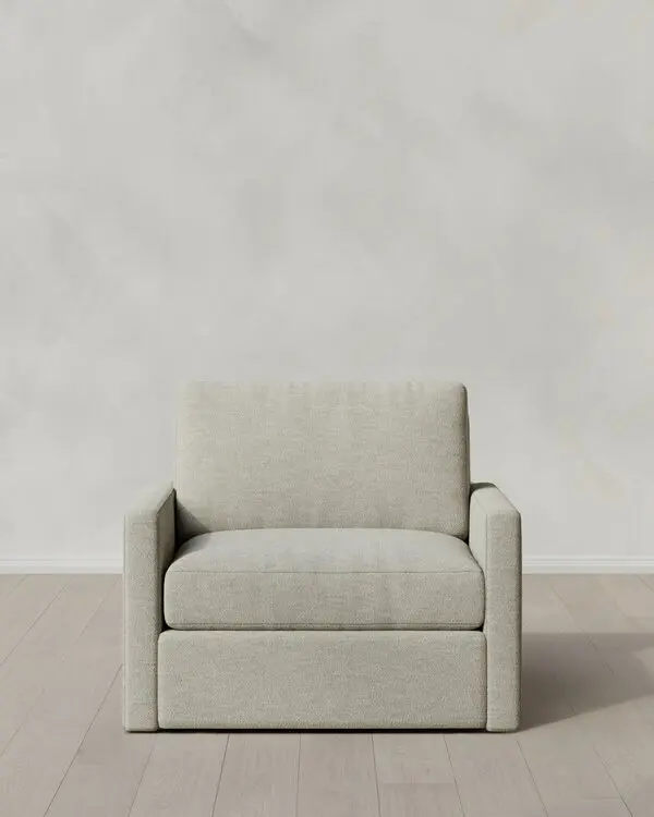 Quince Brennan Swivel Chair In Performance Basketweave - Flax