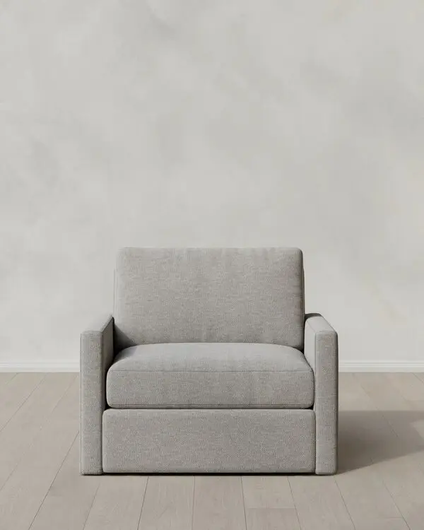 Quince Brennan Swivel Chair In Performance Basketweave - Fog