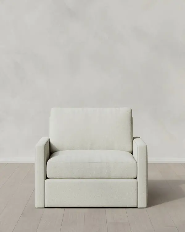 Quince Brennan Swivel Chair In Performance Basketweave - Ivory