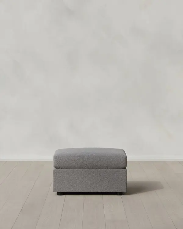Quince Brennan Ottoman In Performance Basketweave - Ash