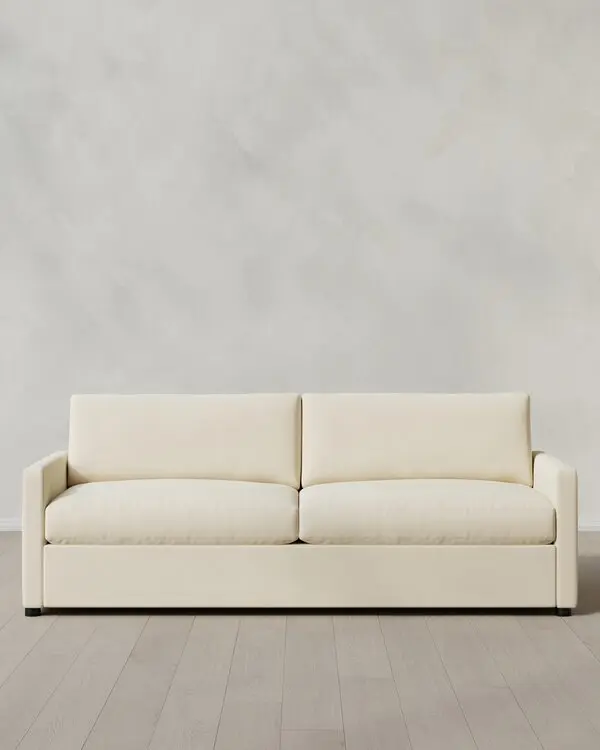 Quince Brennan Sofa In Performance Velvet - Ivory