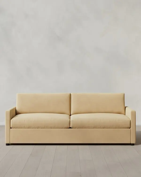 Quince Brennan Sofa In Performance Velvet - Linen