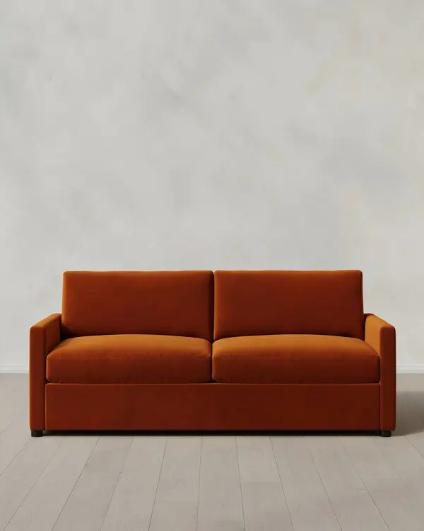 Quince Brennan Sofa In Performance Velvet - Rust