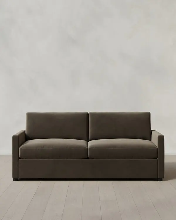 Quince Brennan Sofa In Performance Velvet - Sable
