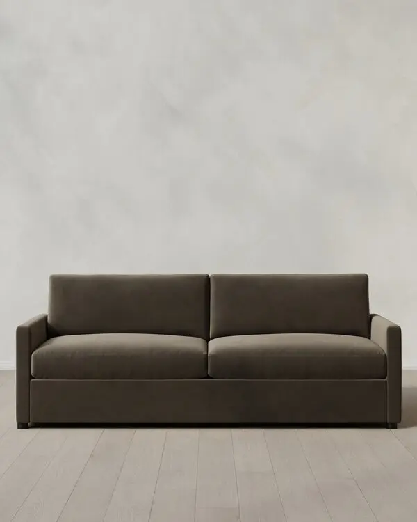 Quince Brennan Sofa In Performance Velvet - Sable