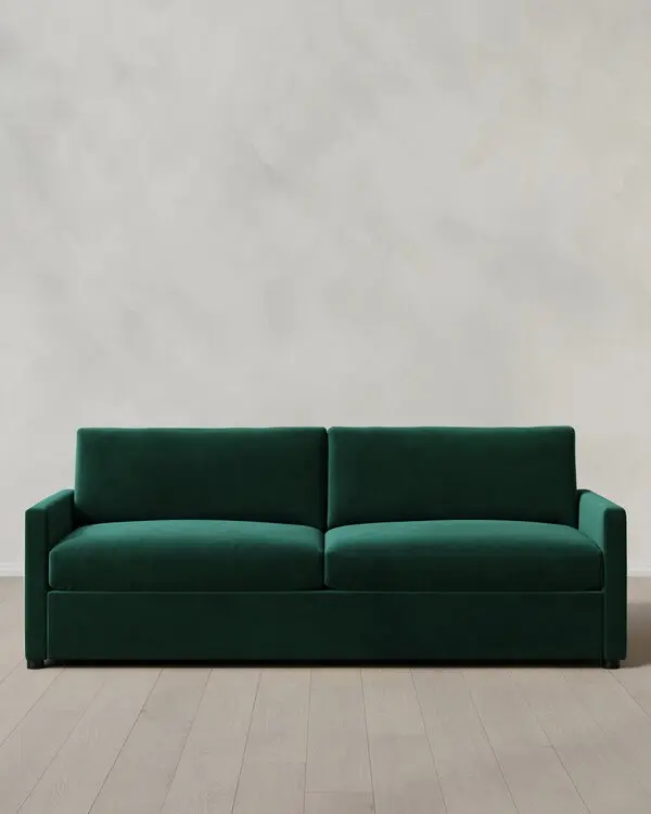 Quince Brennan Sofa In Performance Velvet - Spruce