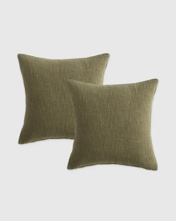 Quince Cotton Slub Pillow Cover - Olive