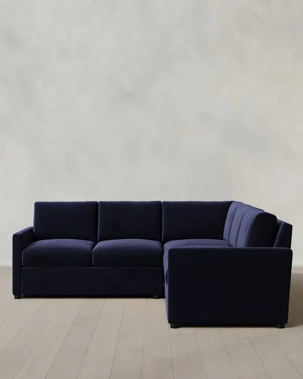 Quince Brennan L Sectional In Performance Velvet - Midnight