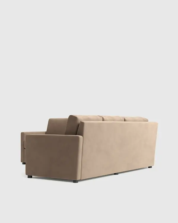 Quince Brennan L Sectional In Performance Velvet - Rust