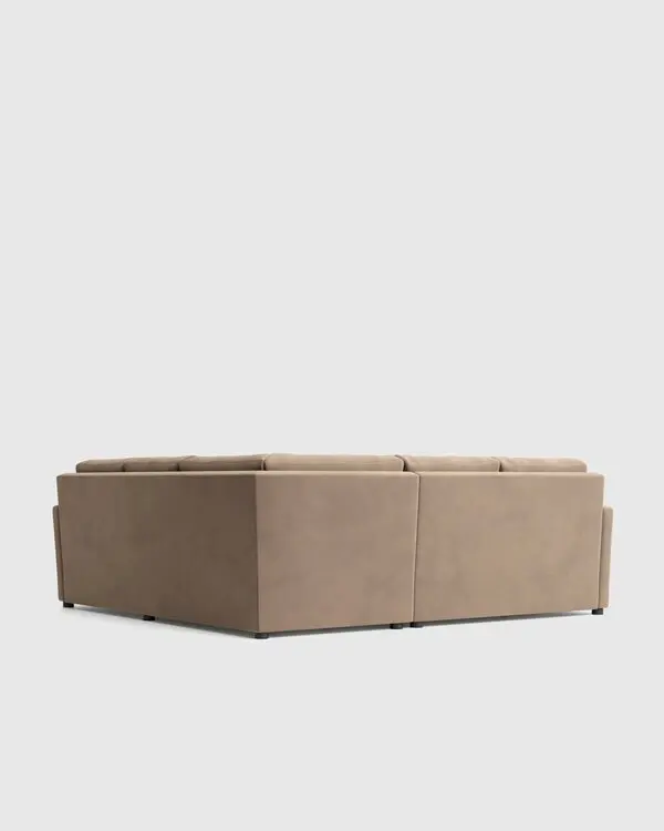 Quince Brennan L Sectional In Performance Velvet - Rust