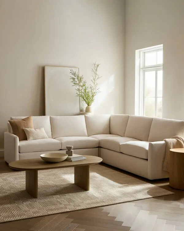 Quince Brennan L Sectional In Performance Velvet - Rust
