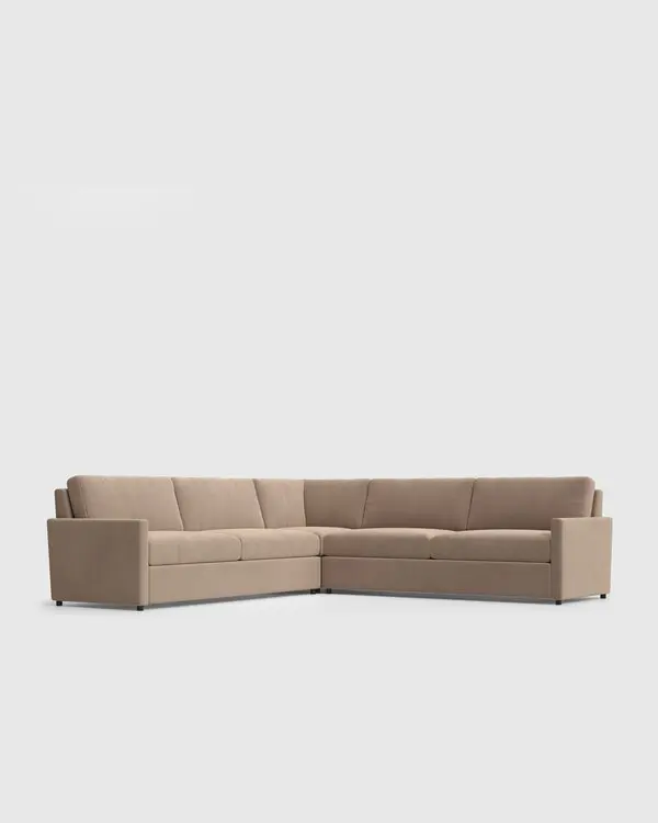 Quince Brennan L Sectional In Performance Velvet - Rust