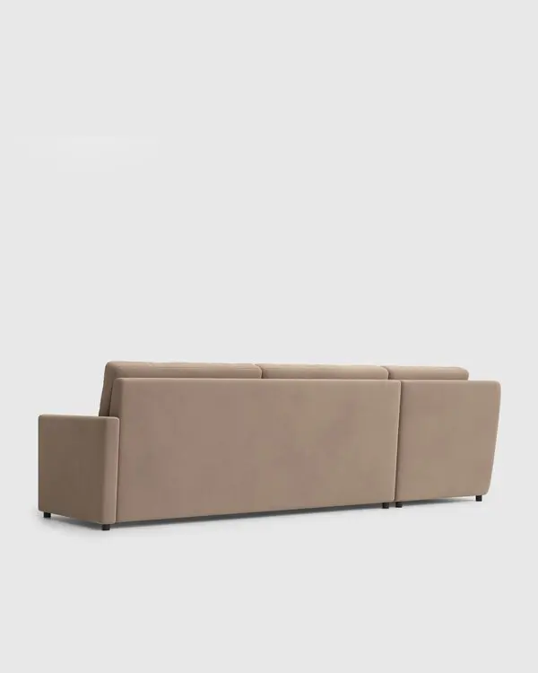 Quince Brennan L Sectional In Performance Velvet - Rust
