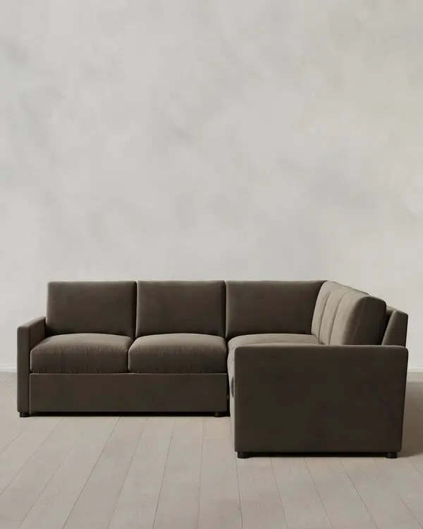 Quince Brennan L Sectional In Performance Velvet - Sable