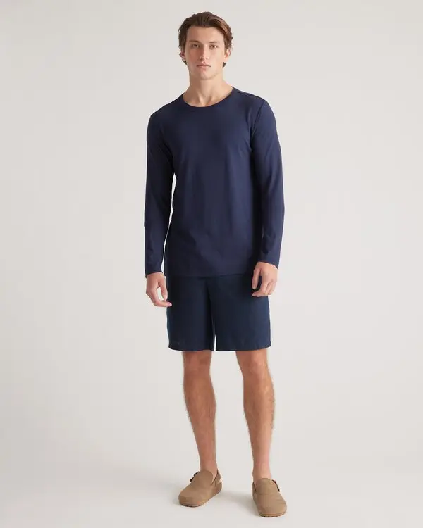 Quince Cotton Modal Long Sleeve T-shirt - Navy