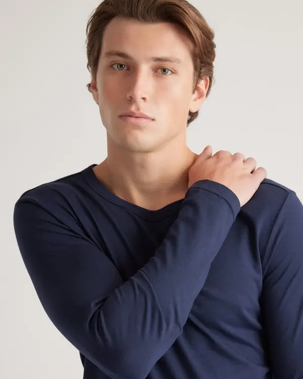 Quince Cotton Modal Long Sleeve T-shirt - Navy