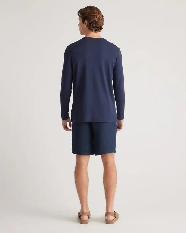 Quince Cotton Modal Long Sleeve T-shirt - Navy