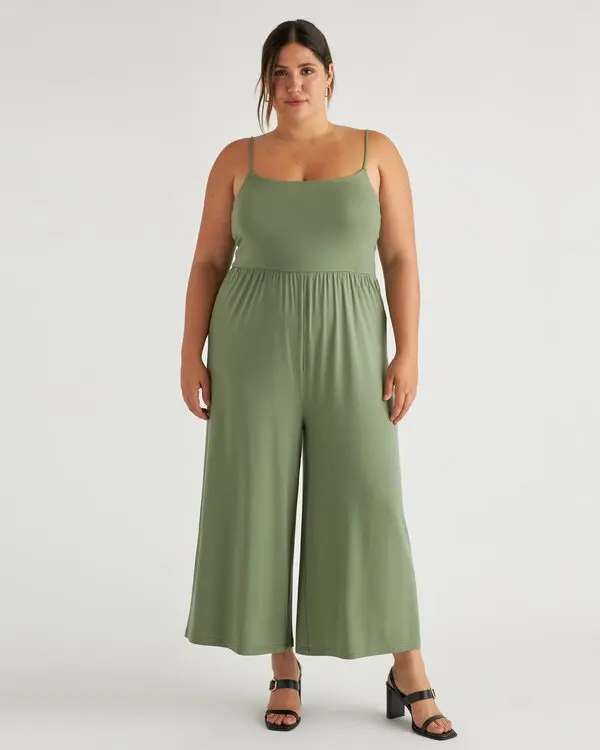 Quince Tencel Jersey Wide Leg Jumpsuit - Sage