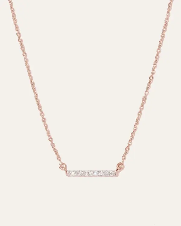 Quince Diamond Bar 14k Gold Necklace - Rose Gold