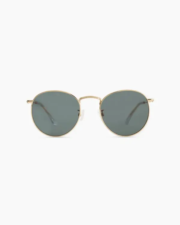 Quince Hugo Polarized Sunglasses - Gold With Green Lens