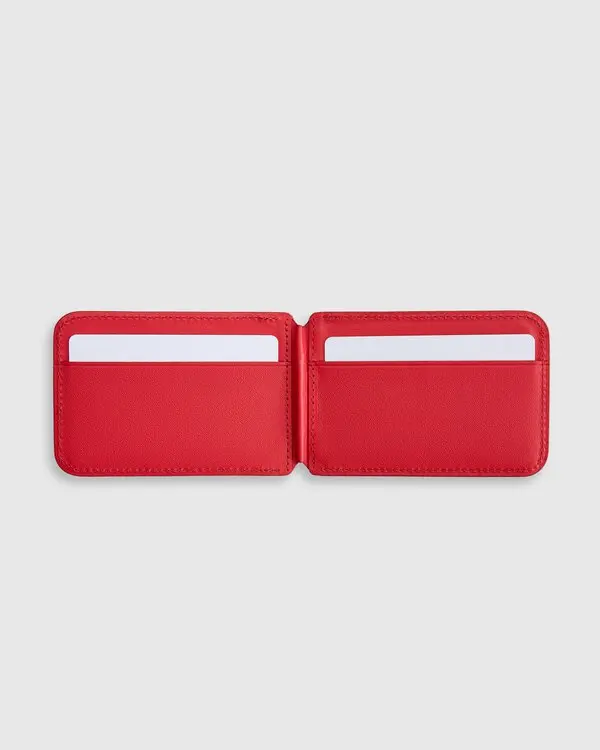 Quince Leather Magsafe Wallet & Phone Stand - Red