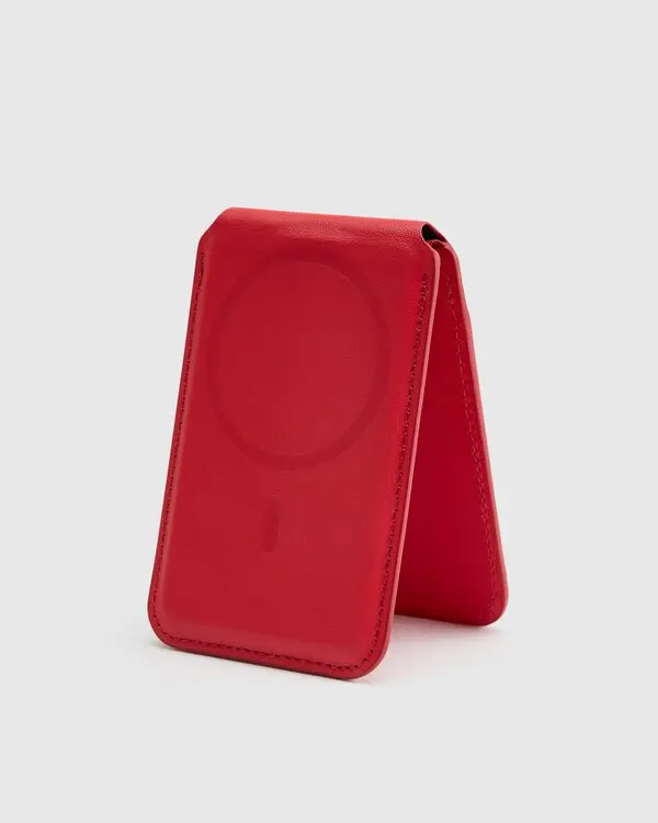 Quince Leather Magsafe Wallet & Phone Stand - Red