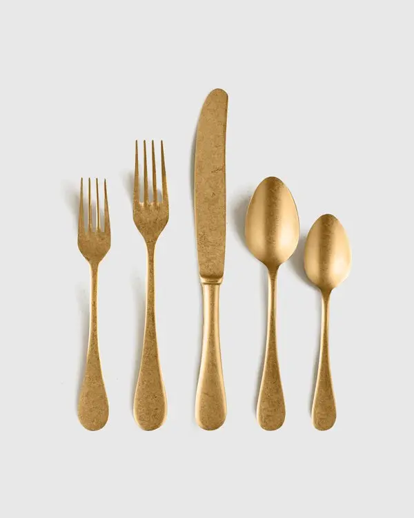 Quince Mepra Brescia Flatware 20-pc Set - Vintage Gold