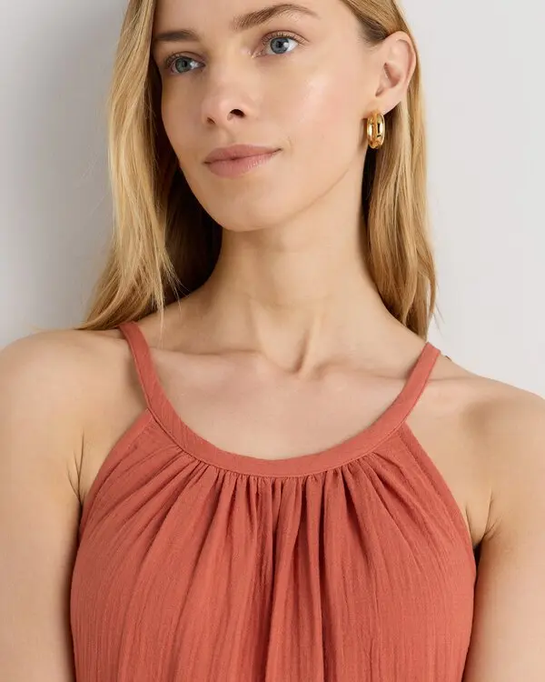 Quince Gauze Sleeveless Maxi Dress - Spiced Orange