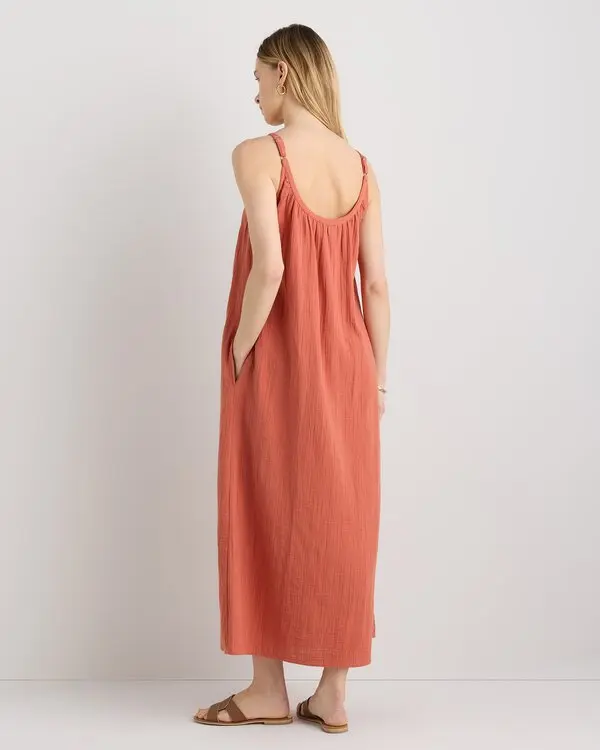 Quince Gauze Sleeveless Maxi Dress - Spiced Orange