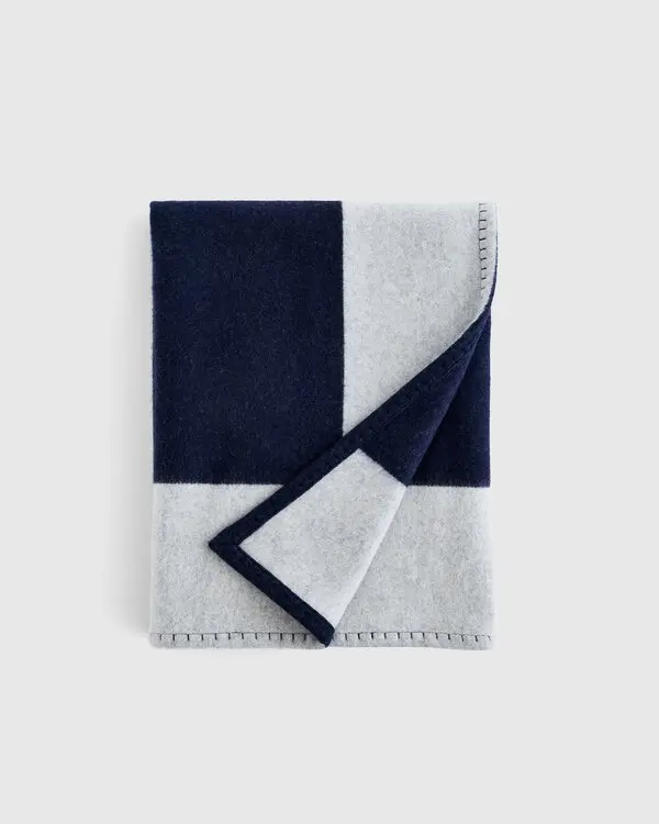 Quince Merino Wool & Cashmere Luxury Throw - Navy