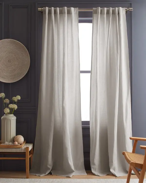 Quince Heavyweight European Linen Curtain - Cloud