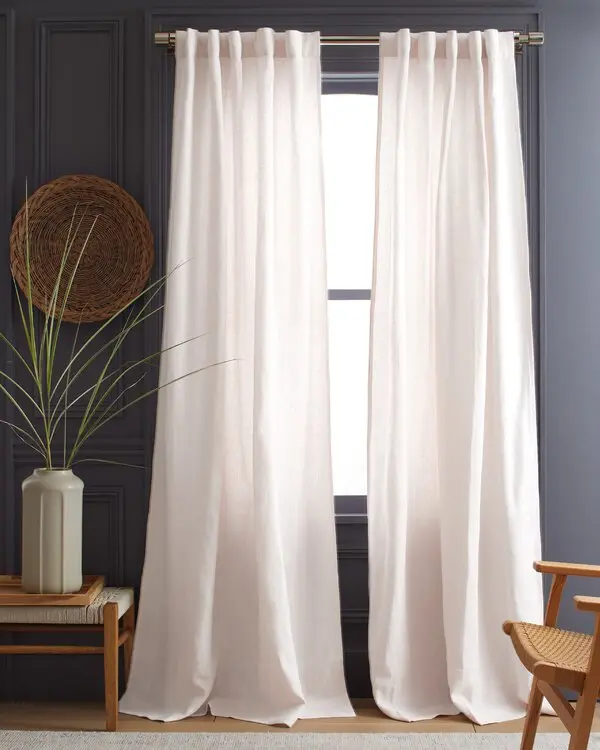 Quince Heavyweight European Linen Curtain - White