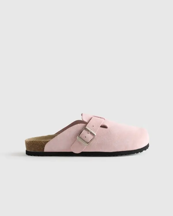 Quince Water Repellent Suede Clog Mule - Shell Pink