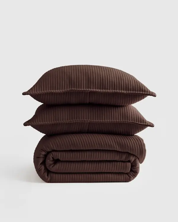Quince Matelasse Coverlet Set - Espresso