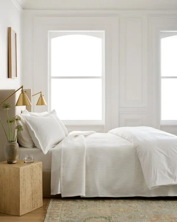 Quince Matelasse Coverlet Set - White