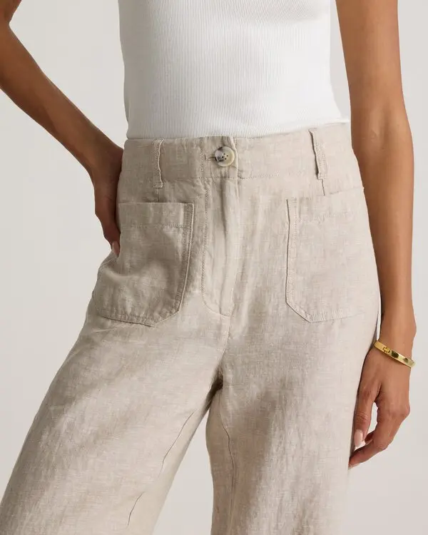 Quince Linen Wide Leg Pants - Flax
