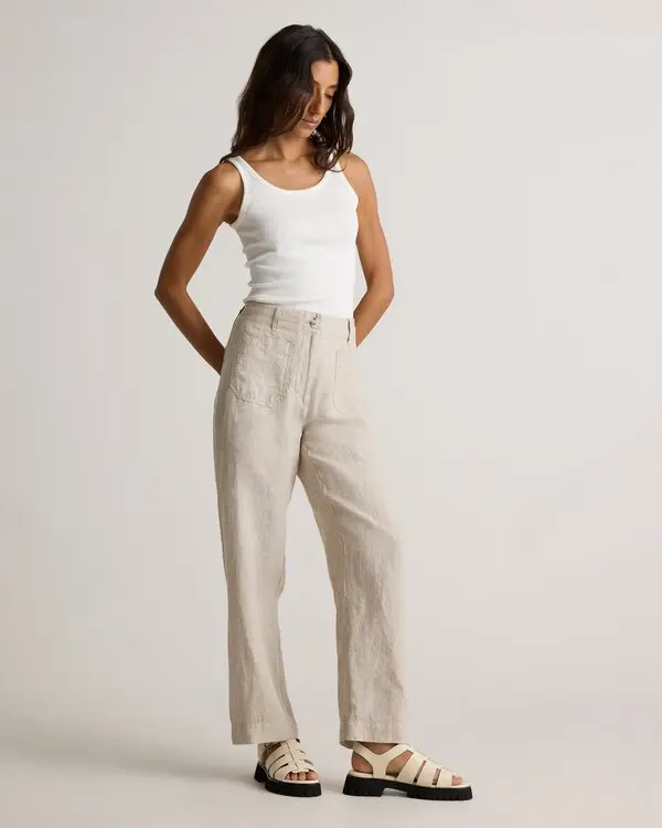Quince Linen Wide Leg Pants - Flax