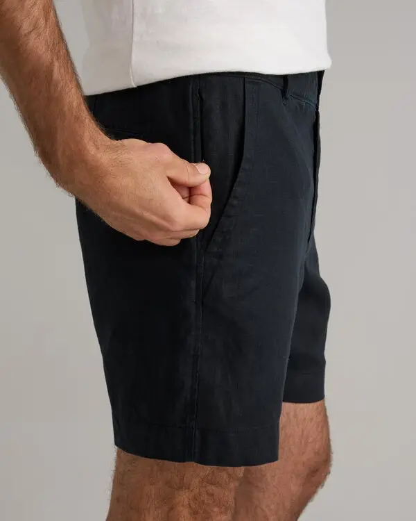 Quince 100% European Linen Trouser Shorts With 7-inch Inseam - Black