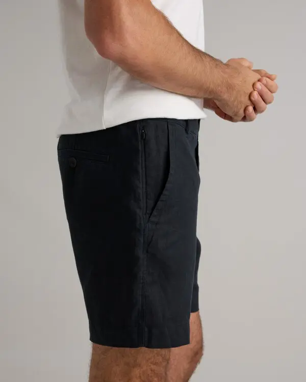 Quince 100% European Linen Trouser Shorts With 7-inch Inseam - Black