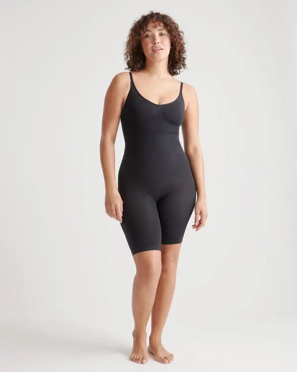 Quince Sculpting Mid-thigh Bodysuit - Black