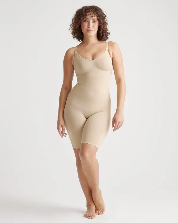Quince Sculpting Mid-thigh Bodysuit - Clay
