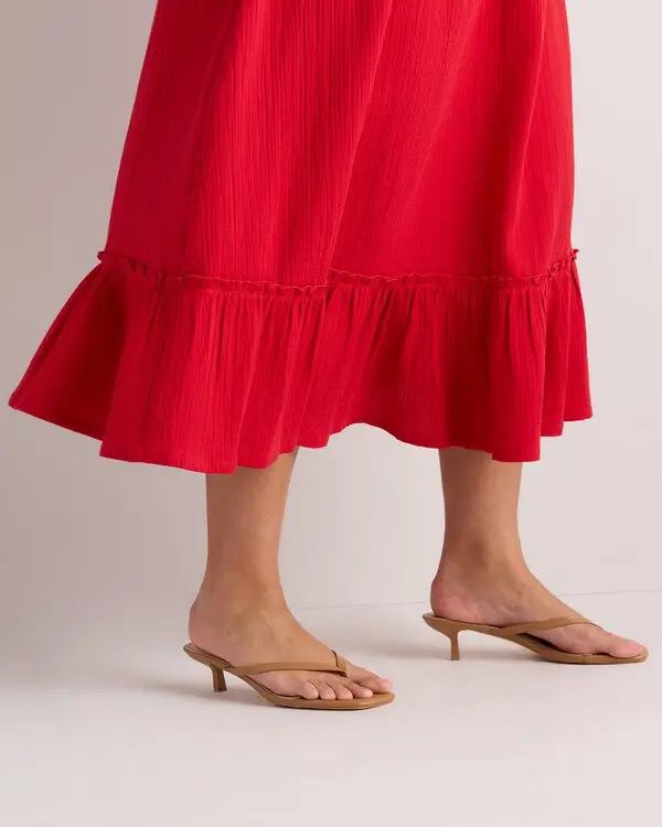 Quince Organic Cotton Gauze Smocked Maxi Skirt - Wild Cherry