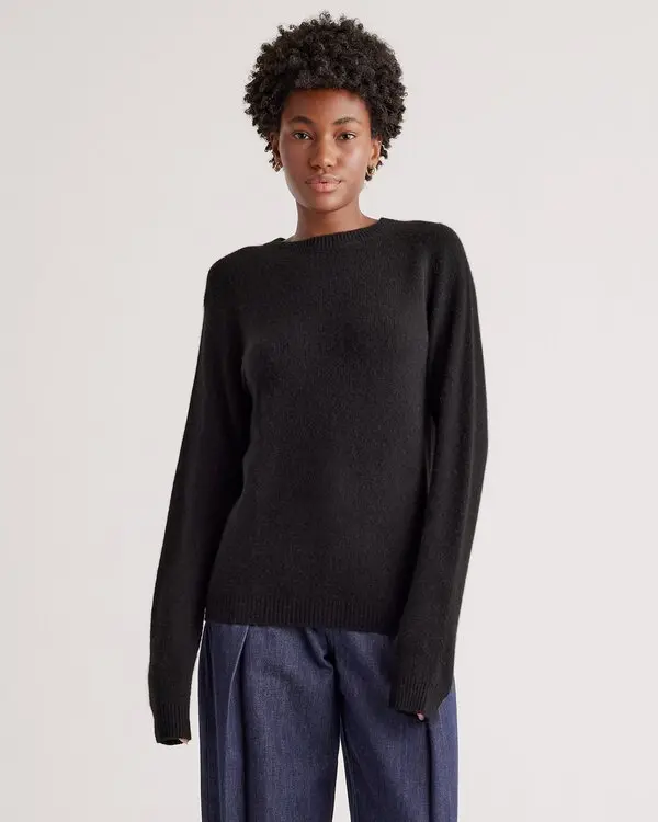 Quince 100% Yak Wool Crewneck Sweater - Black