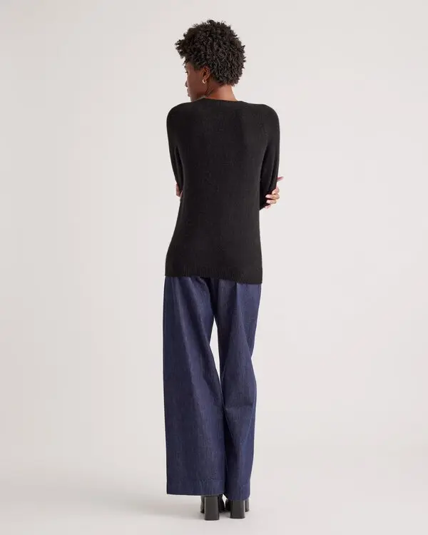 Quince 100% Yak Wool Crewneck Sweater - Black